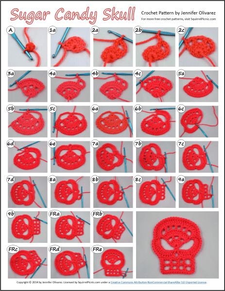Sugar Candy Skull Crochet Pattern | Squirrel Picnic