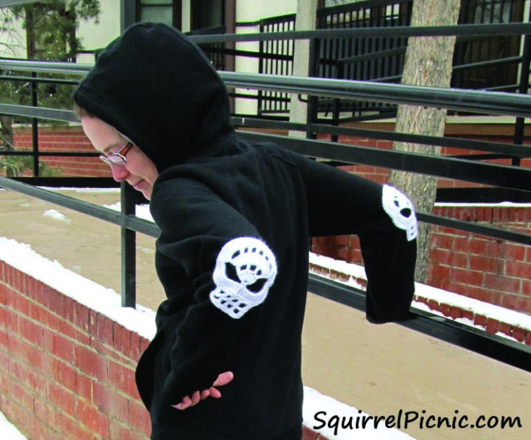 Sugar Candy Skull Crochet Elbow Patches by Squirrel Picnic | Squirrel ...